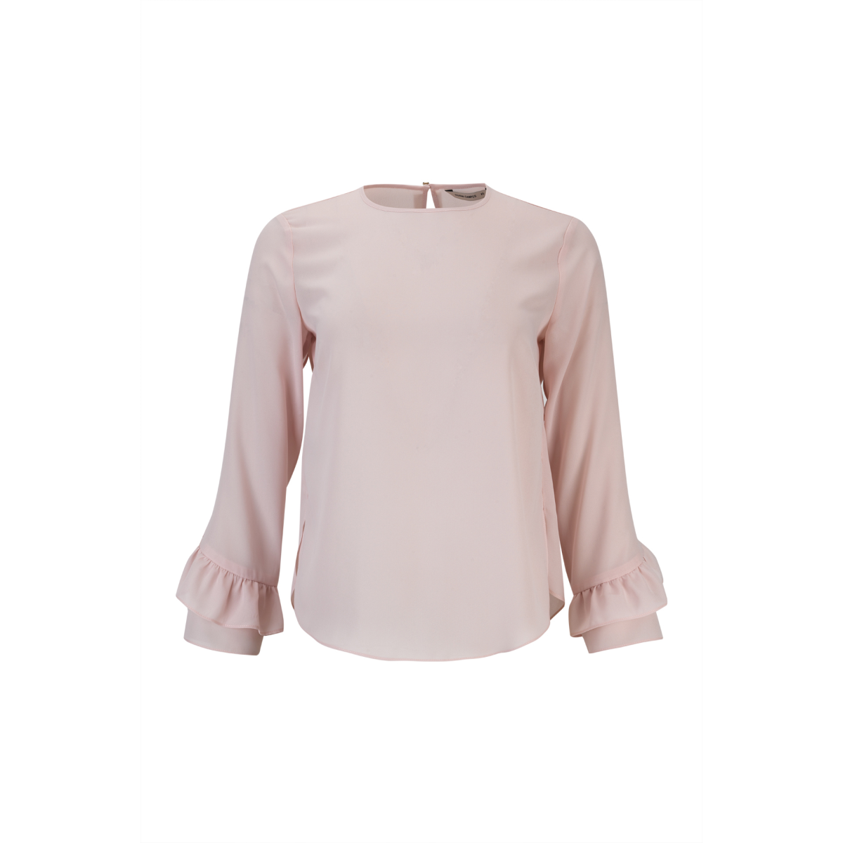 Nude blouse with ruffled sleeves - I26TUN81ASA10.191 - Silvina Campos