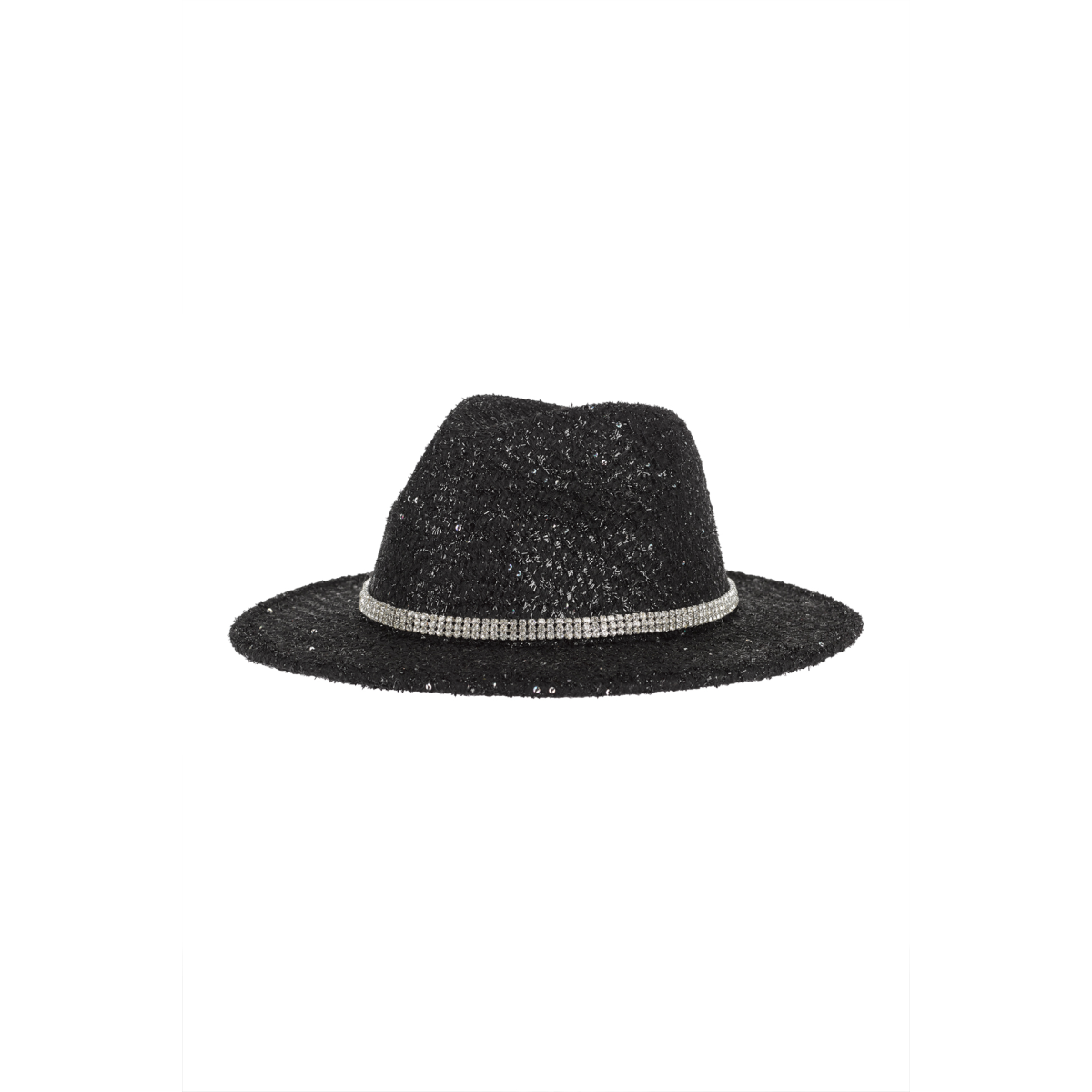 Black hat with rhinestones - ACS201CHA70.002 - Silvina Campos